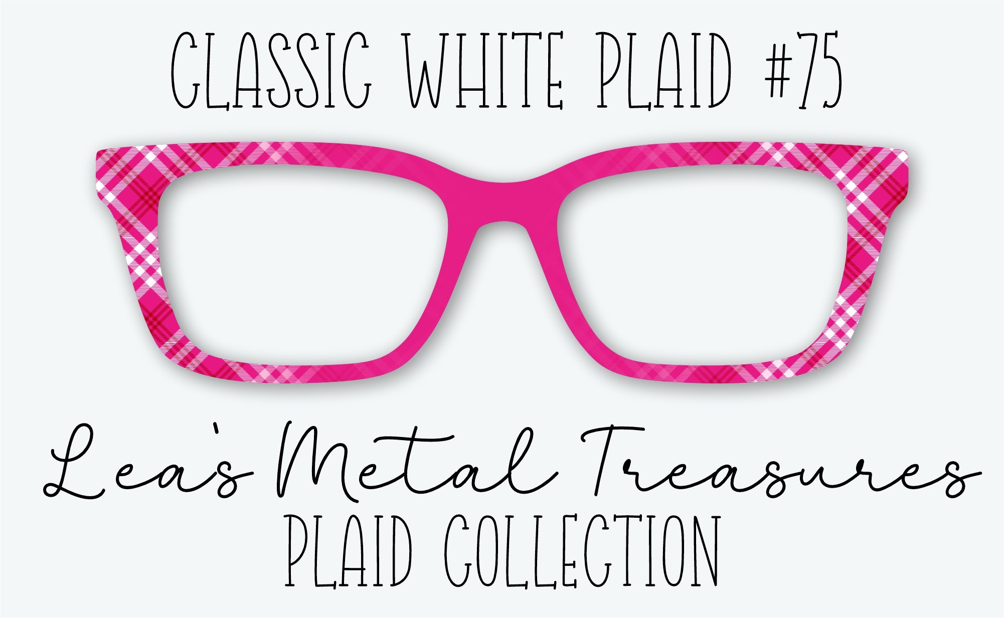 Classic WHITE Plaid #75 Eyewear Frame Toppers – Twinkle Twinkle Tees