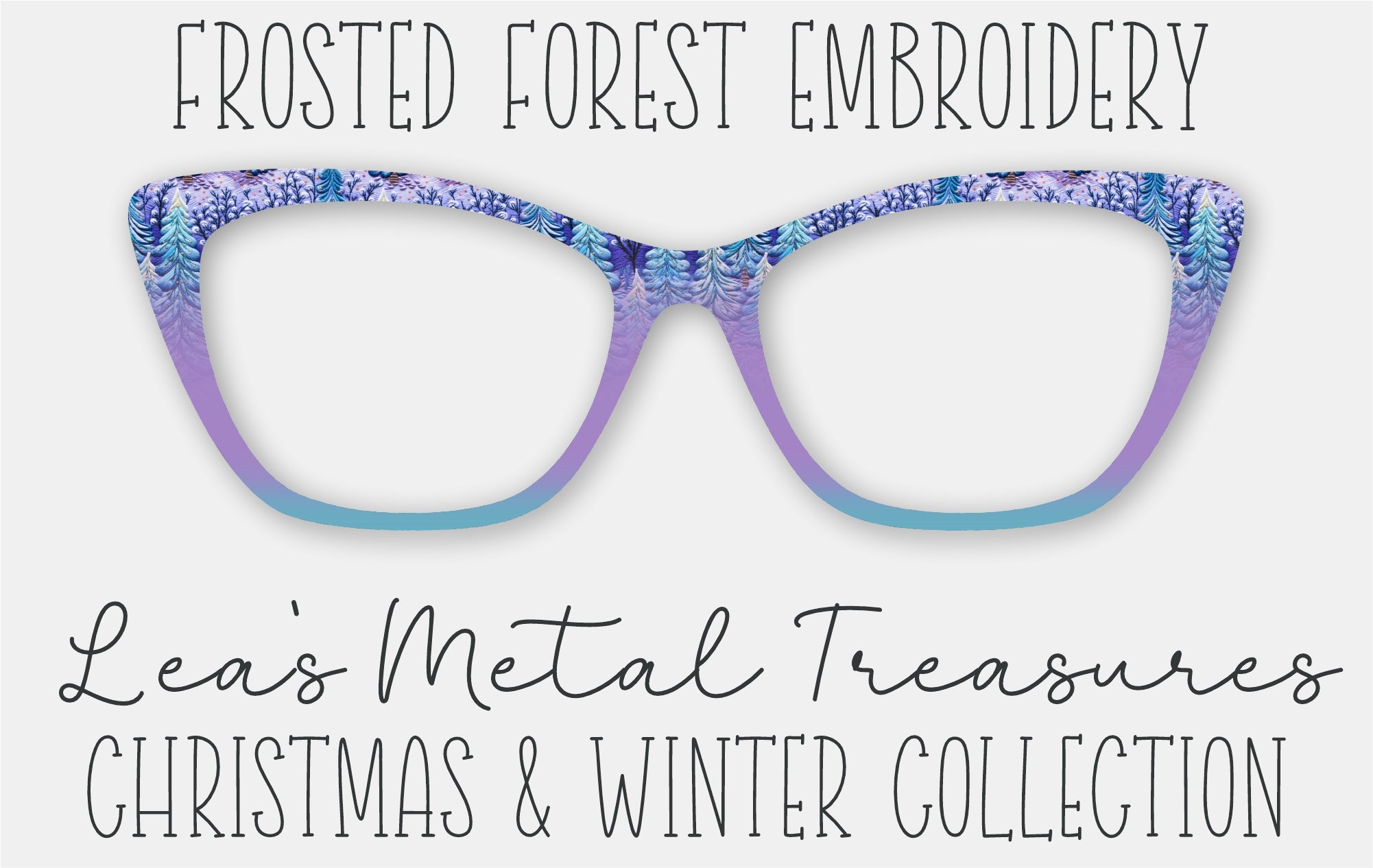 Frosted Forest Embroidery Eyewear Frame Toppers – Twinkle Twinkle Tees